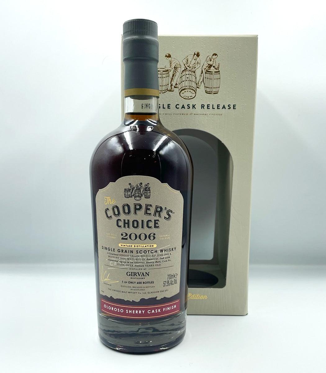 Girvan 16 Year Old 2006 Oloroso Finish Single Grain Scotch Whisky The Cooper's Choice 700mL ...
